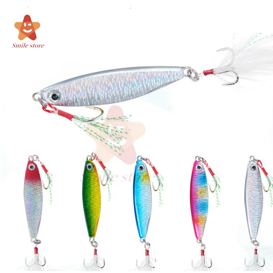Jual Smile - Baru Umpan Pancing Jigging Hook Memancing Spinner Umpan 10g Laser Metal Jig Spoon ...