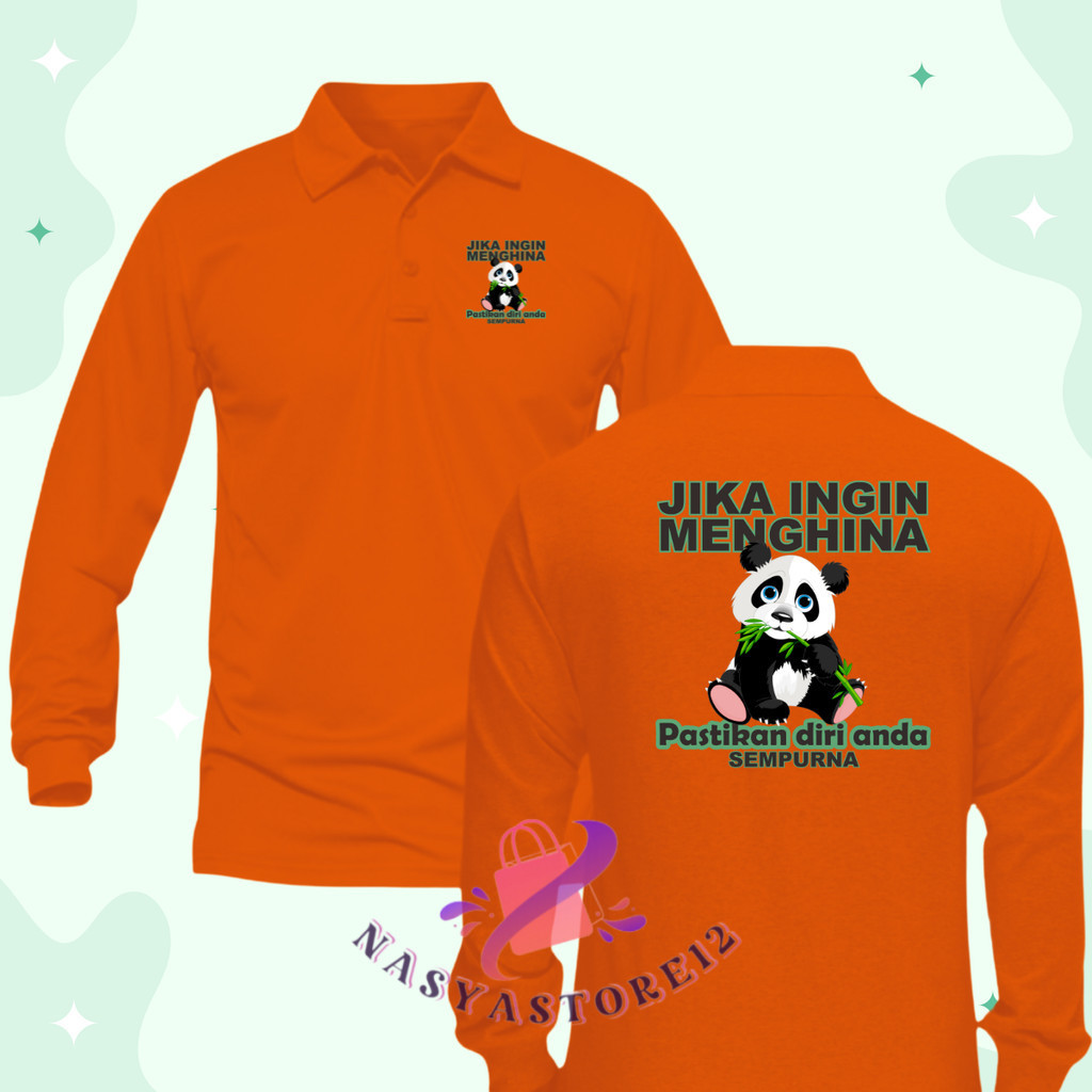 Jual Baju Kaos PoloShirt Lengan Panjang Desain PANDA dengan TIMELINE ...