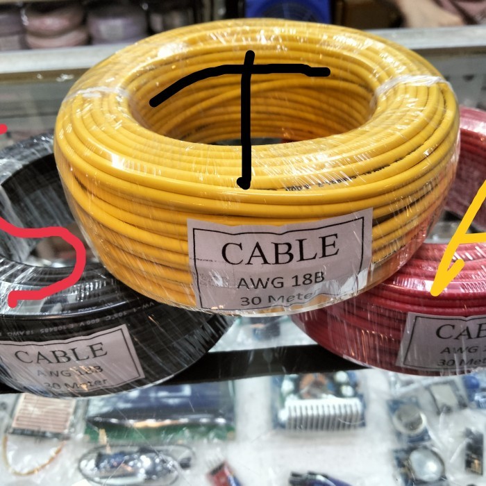 Jual kabel AWG 18 X 30 meter “"1 rol 30 meter"" | Shopee Indonesia