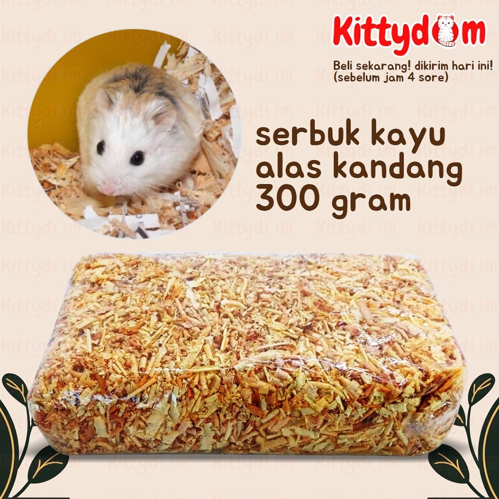 Jual KITTYDOM Serbuk Kayu 300gr Alas Sangkar Kandang Hamster Landak ...