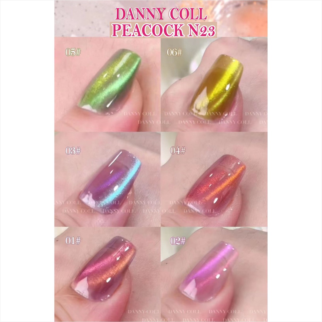 Jual Kutek Gel Danny Coll Peacock Cat Eye N23 Nail Gel Set 6 Colour ...