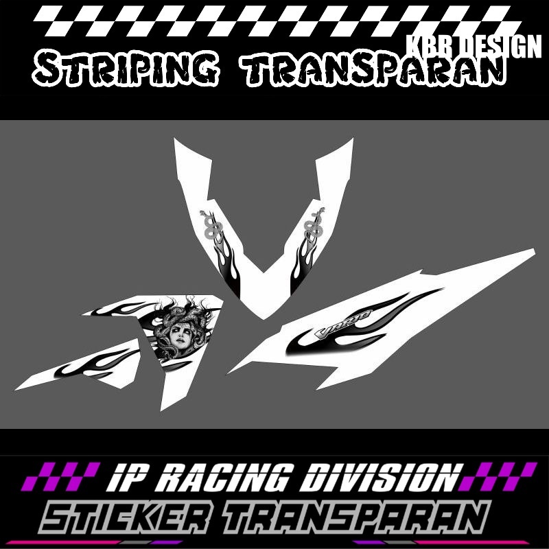 Jual STIKER UV Striping Transparan Vario Led Old Custom Desain Medusa ...