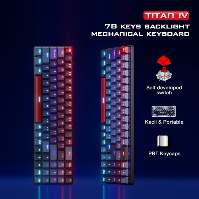 Jual Gamen Keyboard Titan 4 / IV Fullsize 78% RGB Mechanical Gaming ...