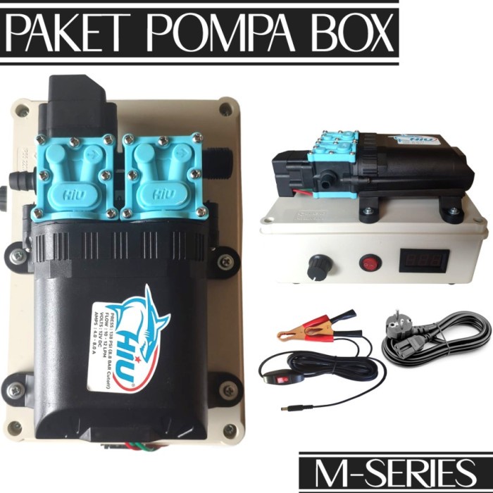 Jual Paket BOX Pompa DC 12V DUALPUMP M SERIES Dilengkapi Adaptor ...