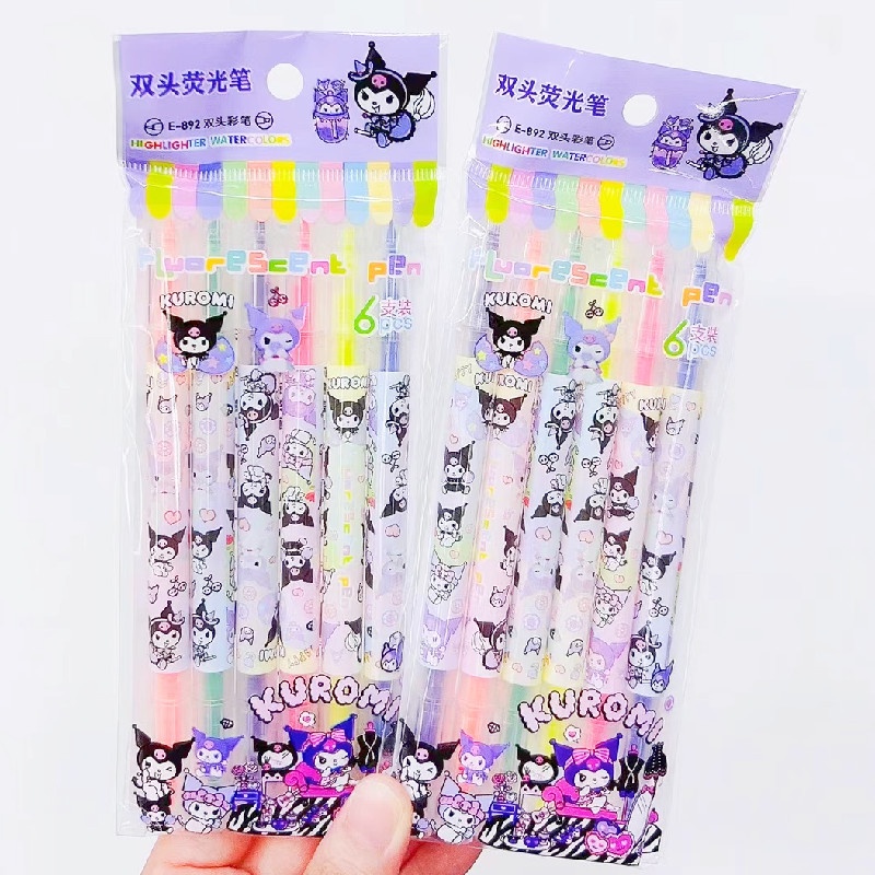 Jual HIGHLIGHTER WATER COLORS / STABILO 6 WARNA SANRIO HIGHLITER KUROMI ...