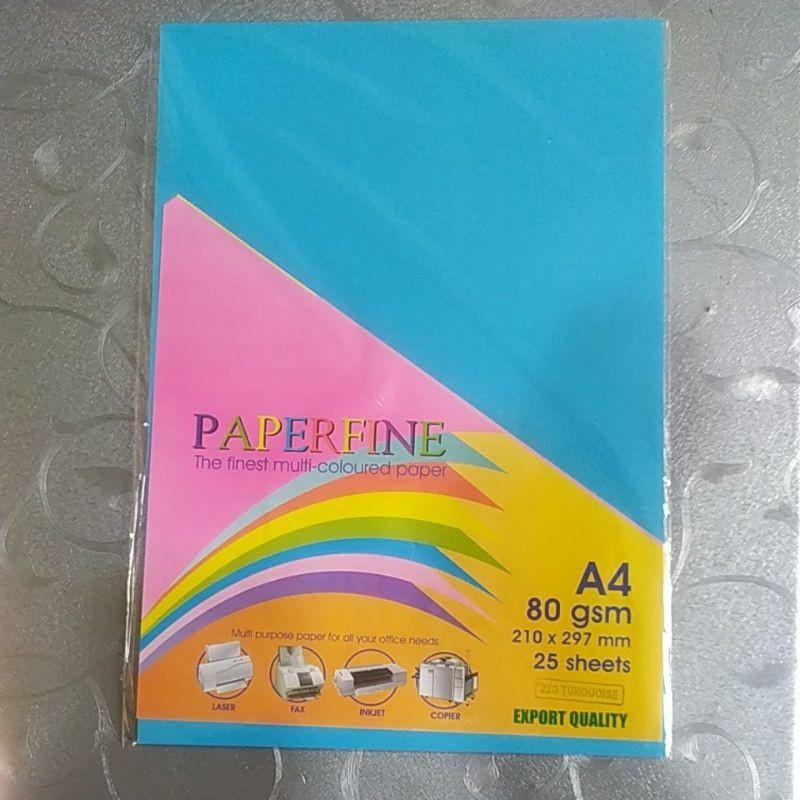 Jual Kertas HVS Warna PAPERFINE 80gram A4 25 lembar | Shopee Indonesia