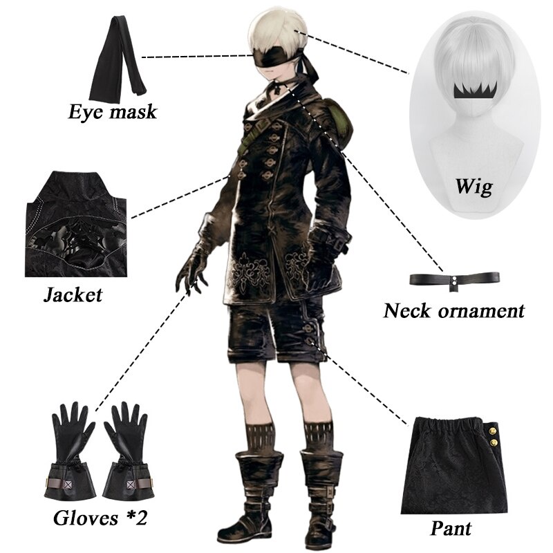 Jual PREORDER Anime NieR Automata 9S Cosplay Costume YoRHa No. 9 Type S ...