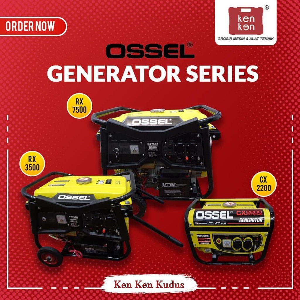 Jual OSSEL GENERATOR RX 7500 (DOUBLE STATER) GENERATOR 5000 WATT GENSET ...