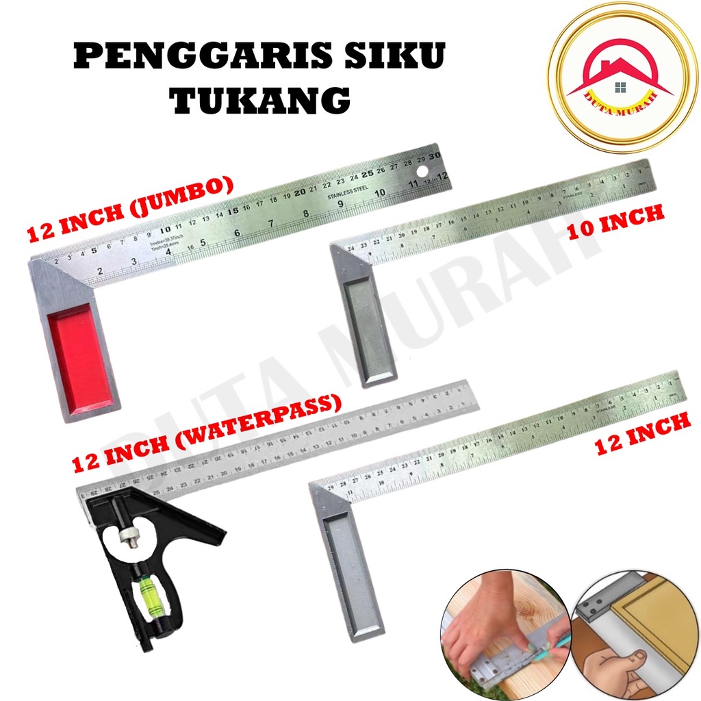 Jual SIKU TUKANG PENGGARIS SIKU TUKANG GARISAN SIKU TUKANG JUMBO TEBAL ...