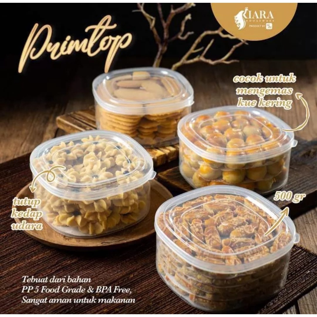 Jual Toples Nastar 500 Gram 12 pcs Toples Bening / Toples Plastik ...