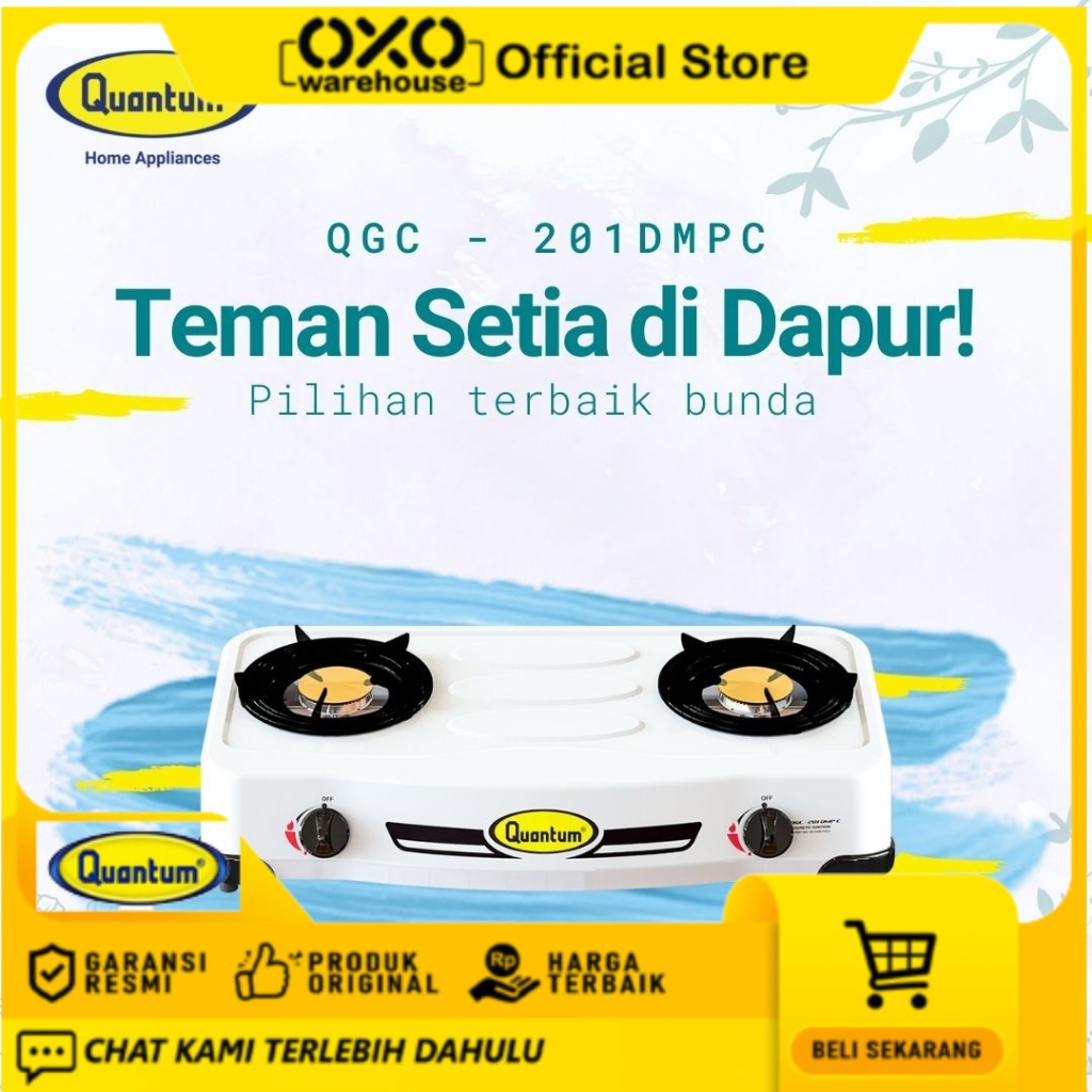 Jual QUANTUM KOMPOR GAS 2 TUNGKU QGC 201 DMP-C Low Watt Garansi Resmi ...