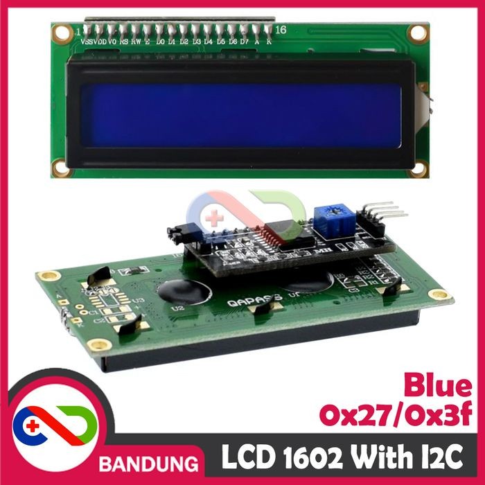 Jual LCD 1602 CHAR BLUE BACKLIGHT WITH I2C SERIAL INTERFACE MODULE ...