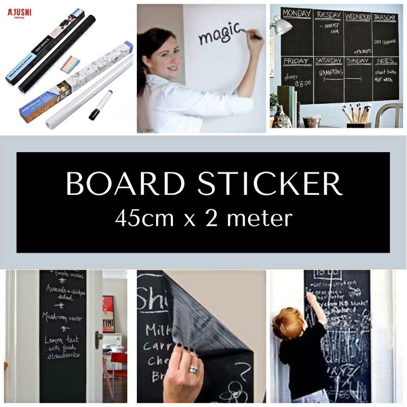 Jual Sticker Papan Tulis Whiteboard BlackBoard Free Kapur/Spidol ...