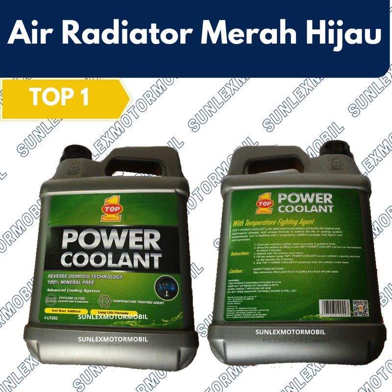 Jual AIR RADIATOR COOLANT TOP 1 TOP1 4L MERAH HIJAU | Shopee Indonesia