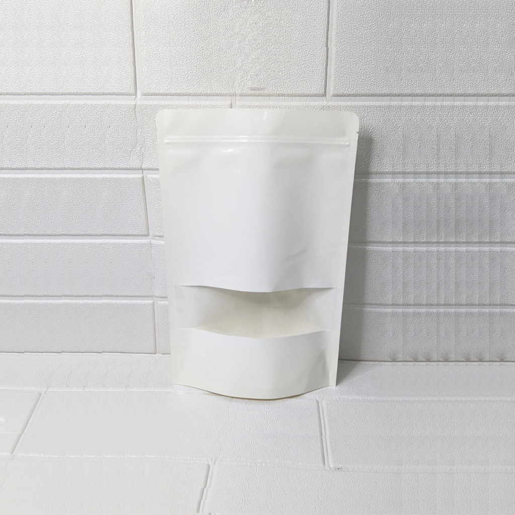 Jual FLASHmall Standing Pouch Craft Putih / Ziplock Bag Paper Putih ...