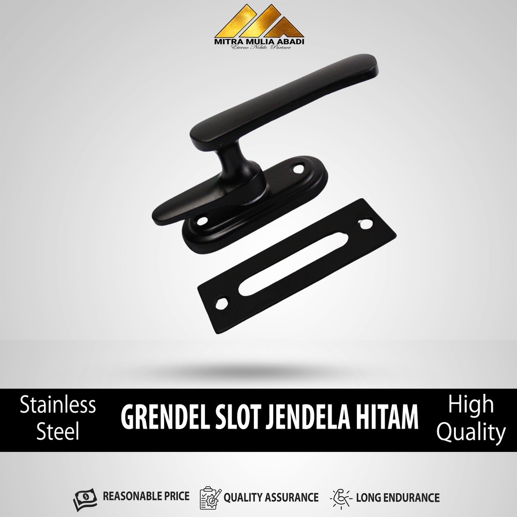 Jual Rambuncis Jendela Aluminium Tebal Hitam | Grendel Slot Jendela ...