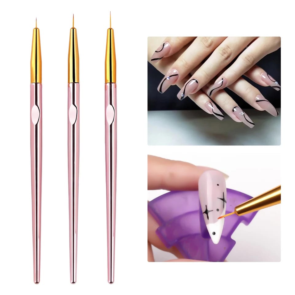 Jual RST Kuas Liner Brush Akrilik Rose Gold Seni Nail Art Kuas Lukis ...