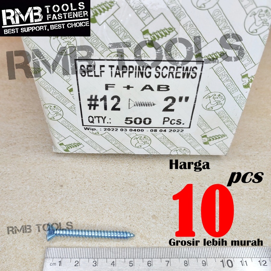 Jual 12x2 Sekrup Tapping FH Verseng Panjang 5cm 12 / Skrup Tapping FH ...