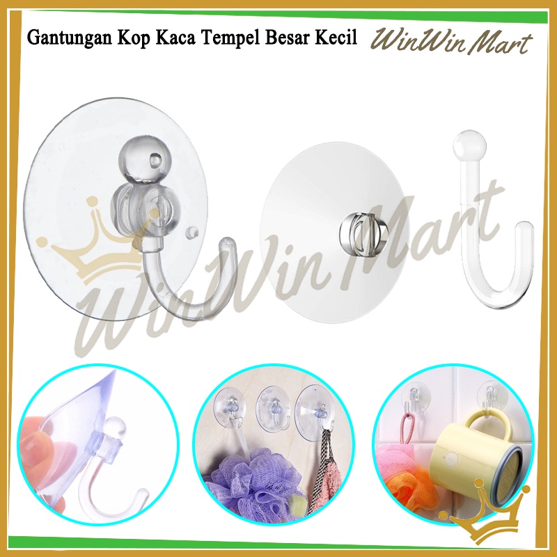 Jual Gantungan Kop Kaca Tempel Besar Kecil/Tempelan Karet Bening ...