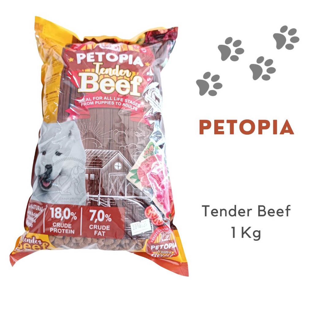 Jual PETOPIA Dry Food 1 Kg - Tender Beef | Shopee Indonesia