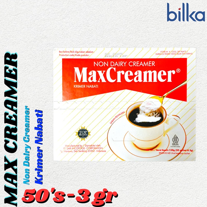 Jual MAX CREAMER Non Dairy Creamer Sachet 50's-3gr | Shopee Indonesia