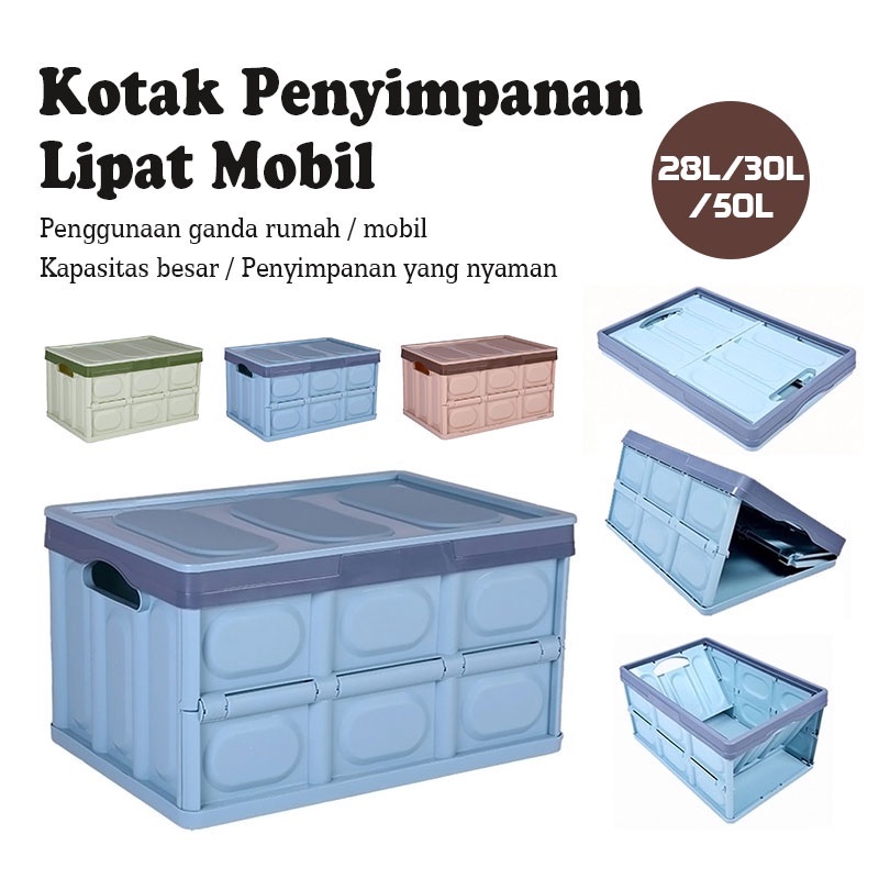 Jual GROSIROK Kotak Penyimpanan Lipat Kontainer Plastik Bagasi Mobil ...
