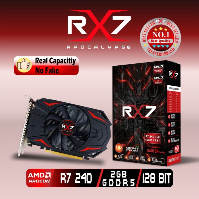 Jual VGA RX7 R7 240 2GB DDR5 128 BIT REAL CAPACITY RESMI | Shopee Indonesia
