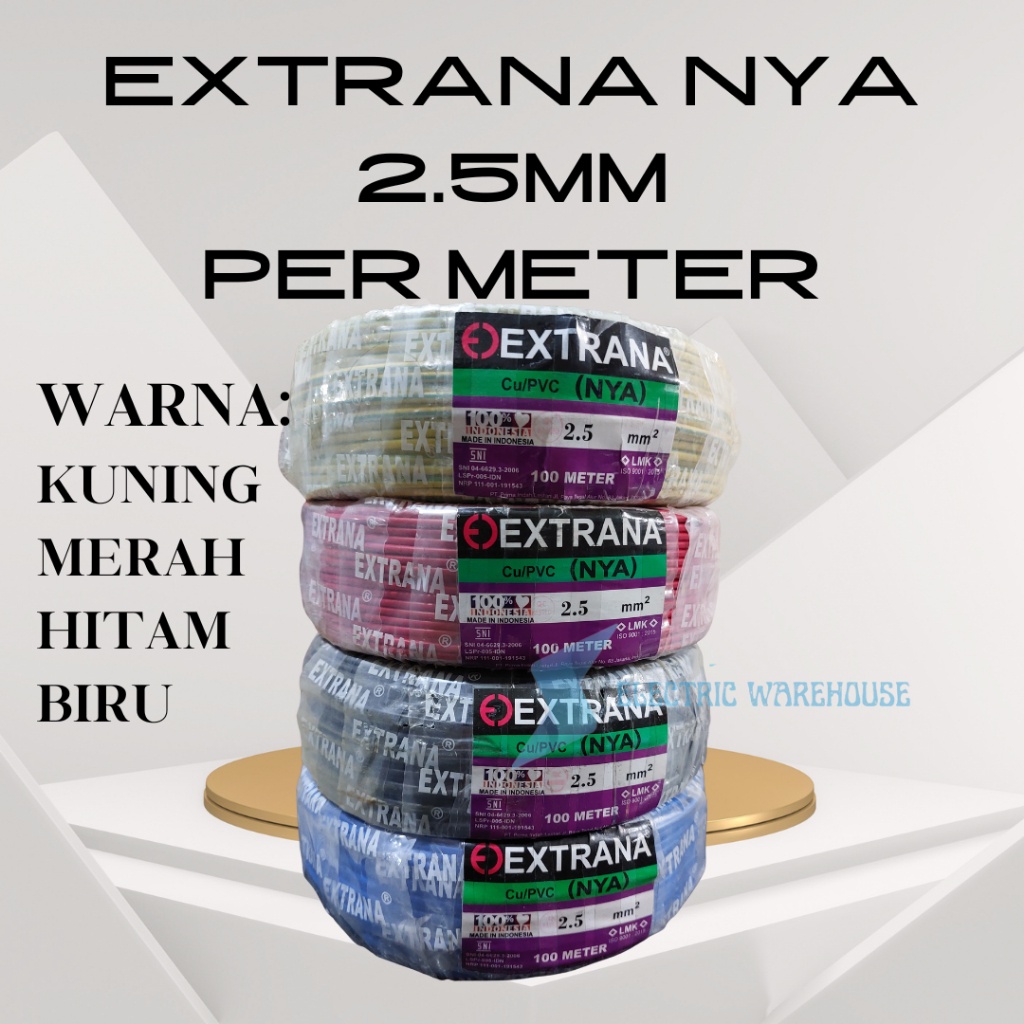Jual KABEL EXTRANA KABEL NYA 2.5 MM ( PER METER ) KUNING MERAH BIRU ...