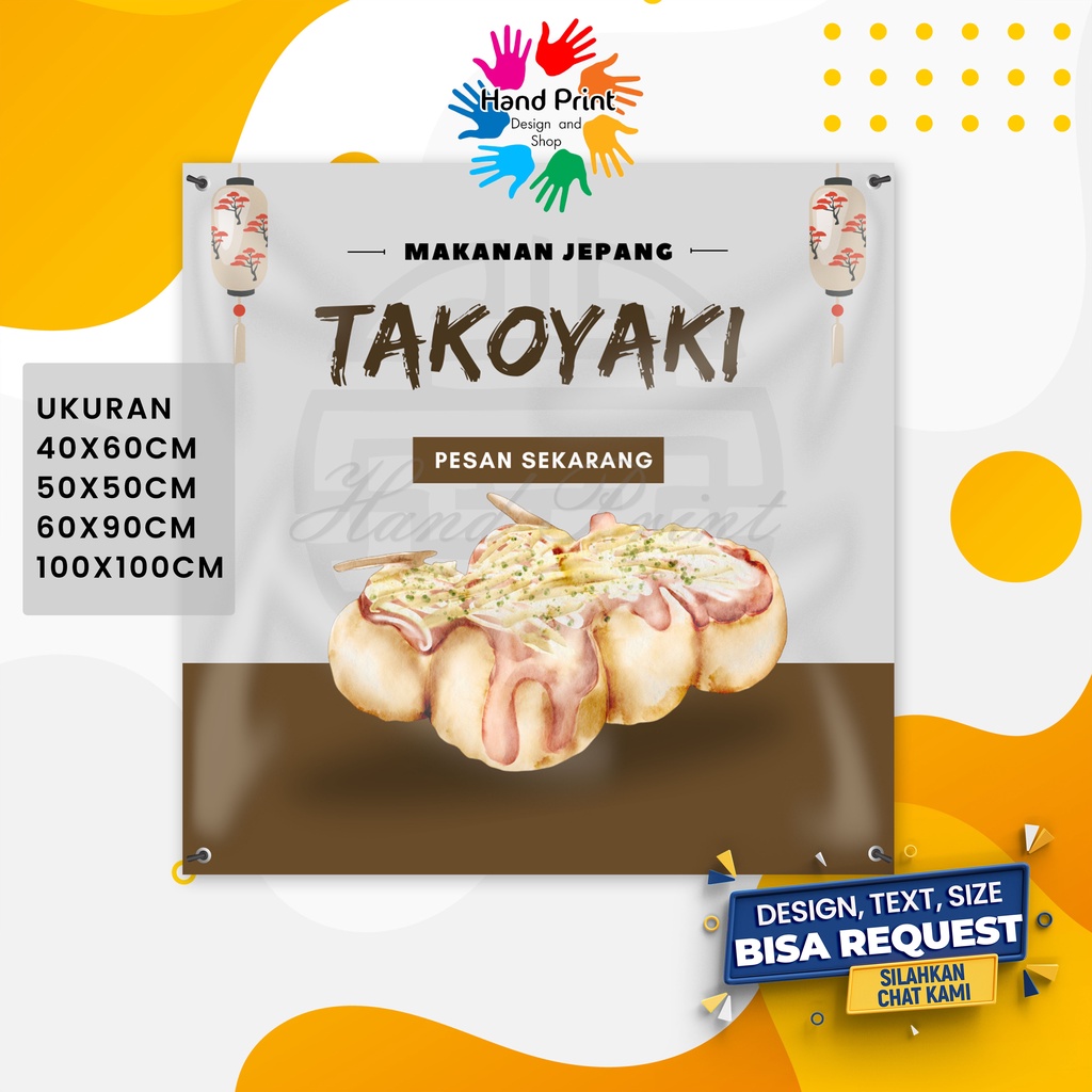 Jual Cetak Spanduk Banner Jualan Takoyaki Jajanan Jepang Makanan ...