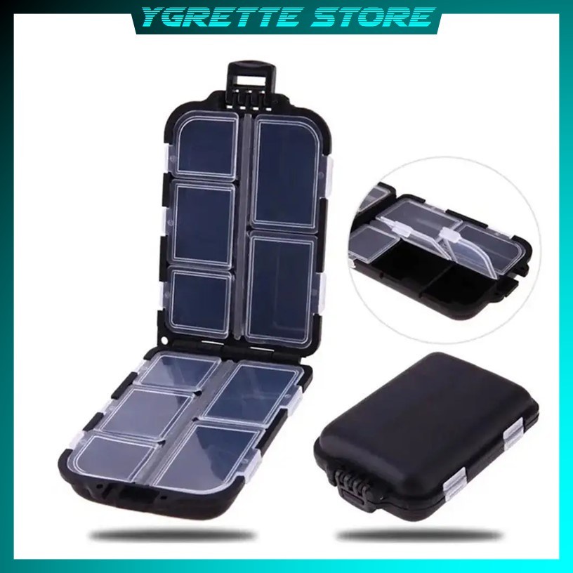 Jual YGRETTE - TaffSPORT Kotak Kail Pancing Fishing Hook Mini Storage 10 Compartement - FM-65 ...