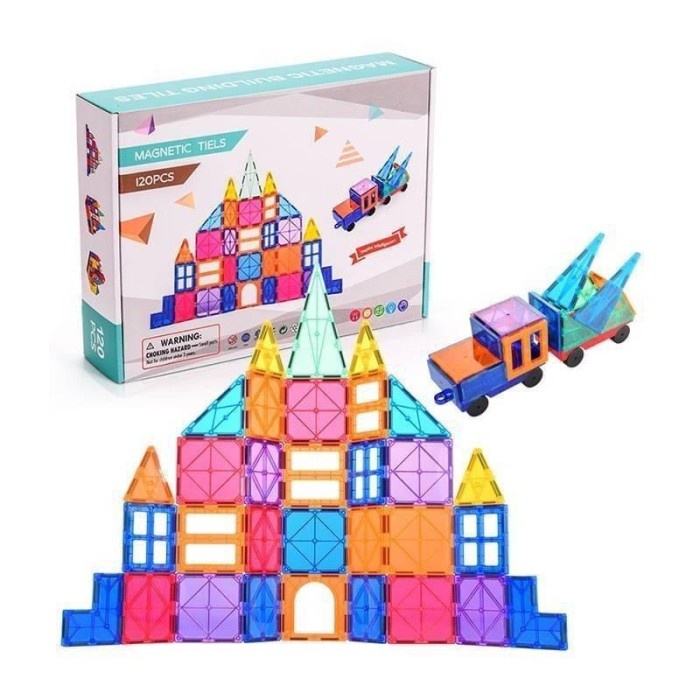 Jual Merci READY !! MAGNETIC BUILDING TILES 120 PCS MIRIP CONNECTIX ...