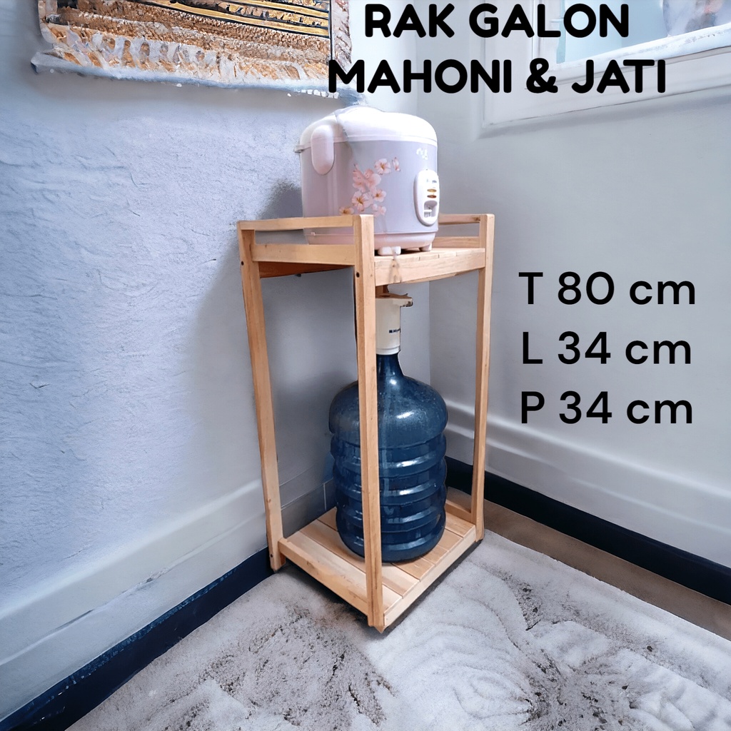 Jual Rak Galon 2 Tingkat Rak Magicom Kayu Susun Serbaguna | Shopee ...