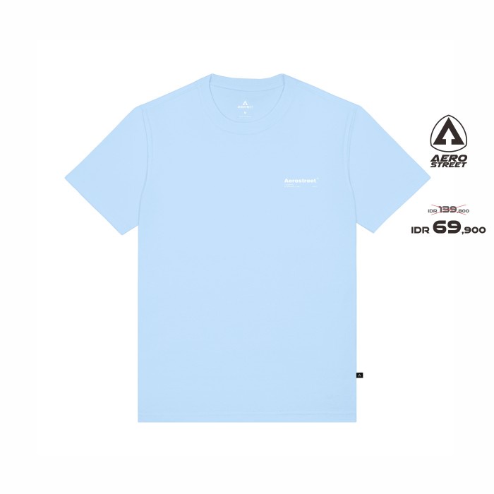 Jual Aerostreet T Shirt Devan Baby Blue T-Shirt Tshirt ABAAA | Shopee ...