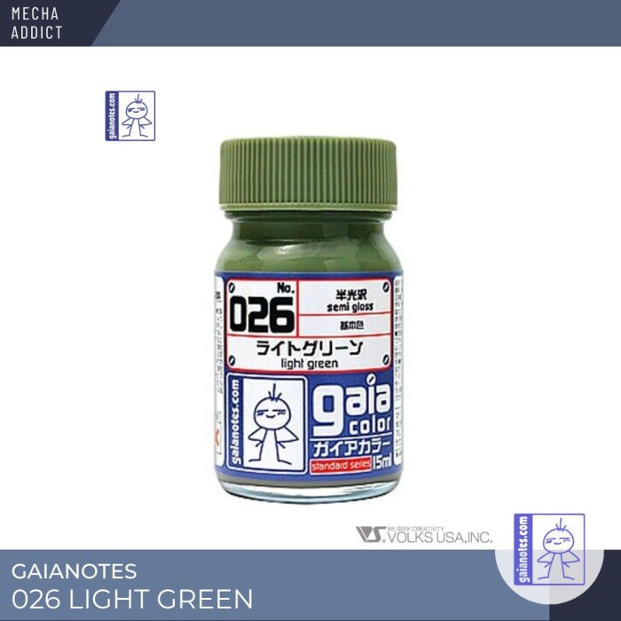 Jual GAIA NOTES Paint Color 026 Light Green - Cat Gundam | Shopee Indonesia
