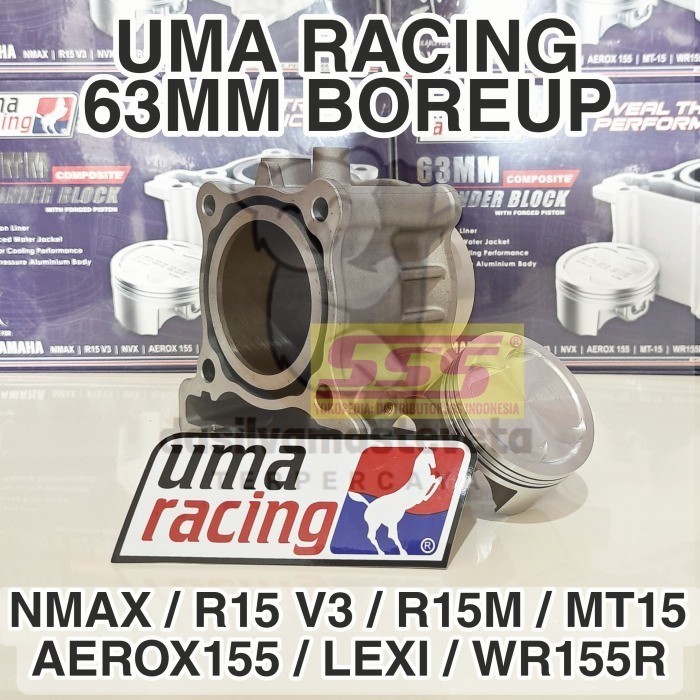Jual BLOK BORE UP UMA RACING 63MM 183 CC NMAX AEROX R15 V3 R15M MT15 WR155R | Shopee Indonesia