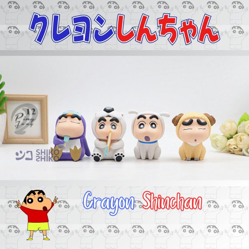 Jual FGCsc Figur Mini Chibi Shinchan Shiro Anjing Kambing Beruang ...