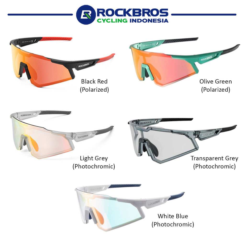 Jual ROCKBROS SP291 Kacamata Sepeda Photochromic Polarized Cycling Sunglasses Bike Eyewear Lens ...
