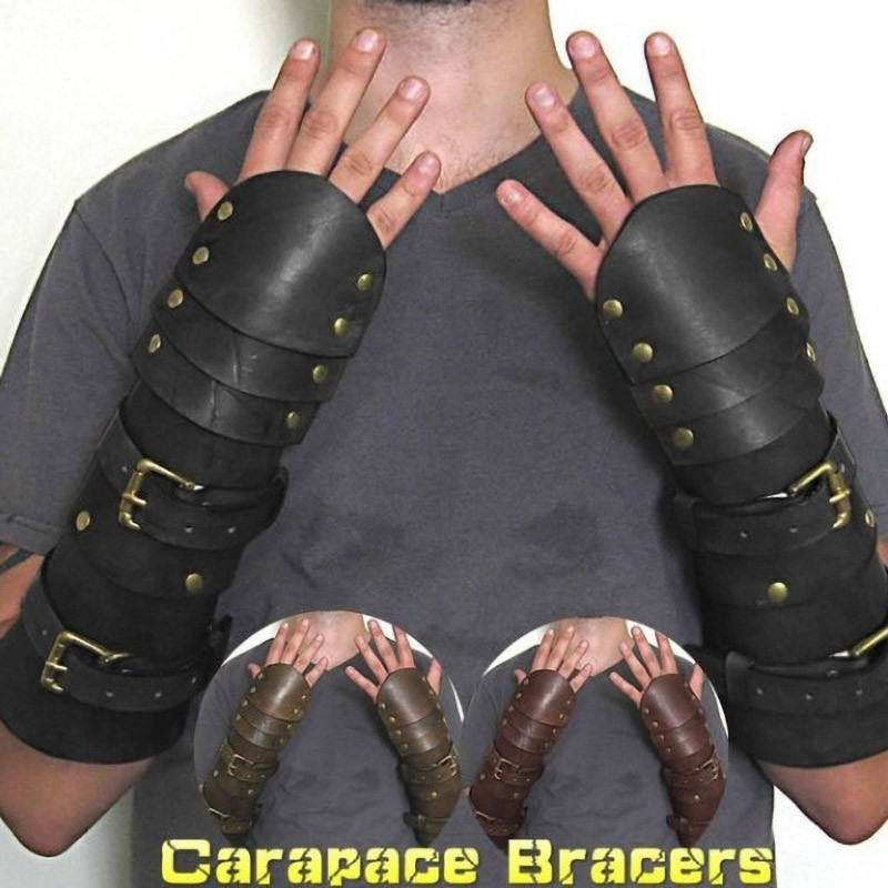 Jual Medieval Leather Carapace Bracer Arm Guard Armor Gloves Men Women ...