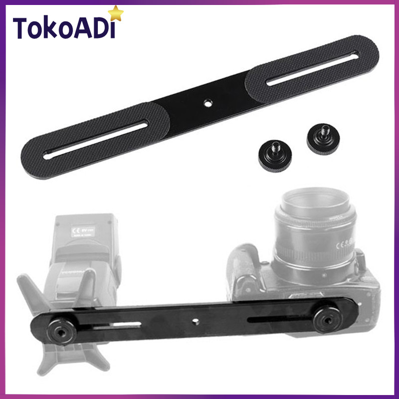 Jual Dual Camera Mount Tripod Bracket Camera Flash Brackets Extension ...