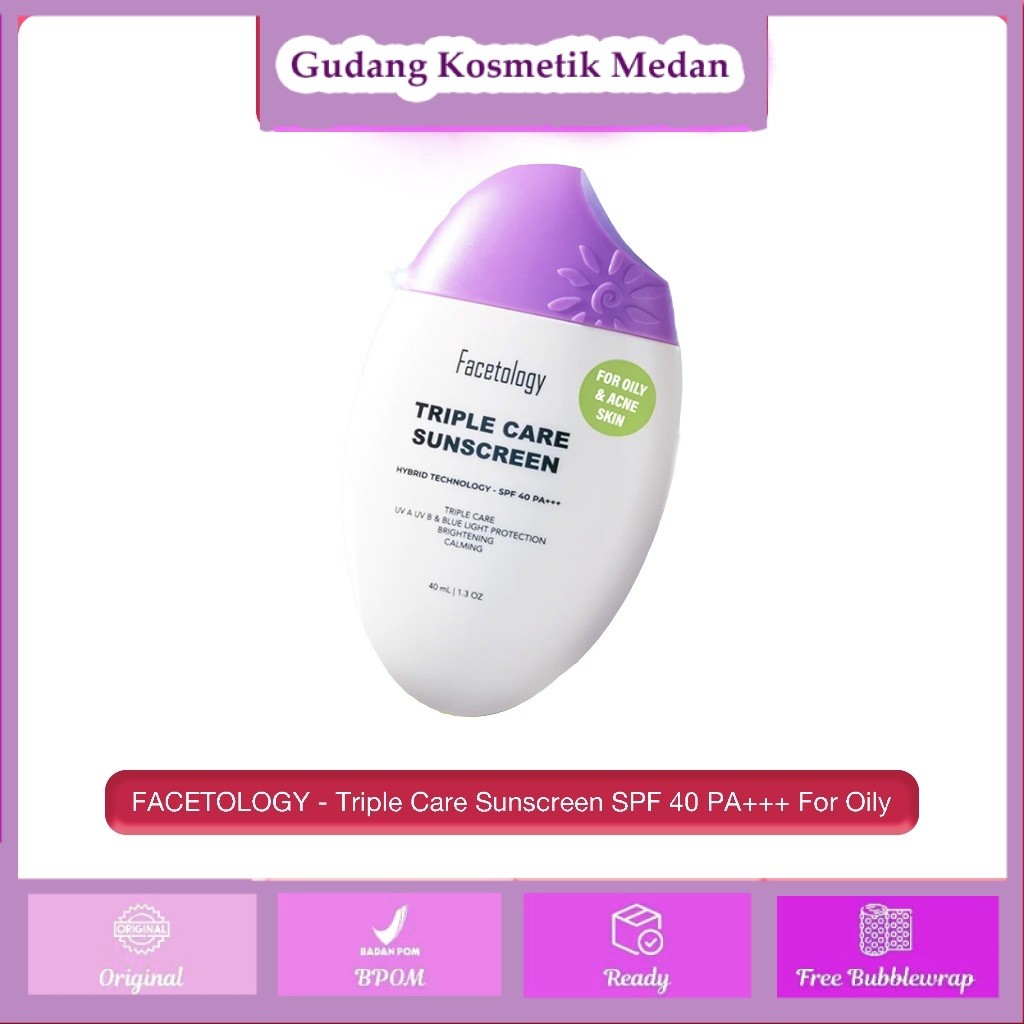 Jual FACETOLOGY - TRIPLE CARE SUNSCREEN FOR OILY AND ACNE SKIN ( 40 ml ...