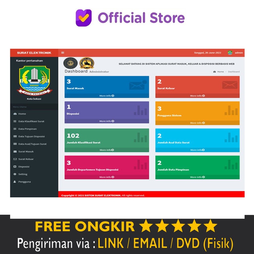 Jual Source Code Aplikasi Arsip Surat Masuk Keluar Dan Disposisi ...