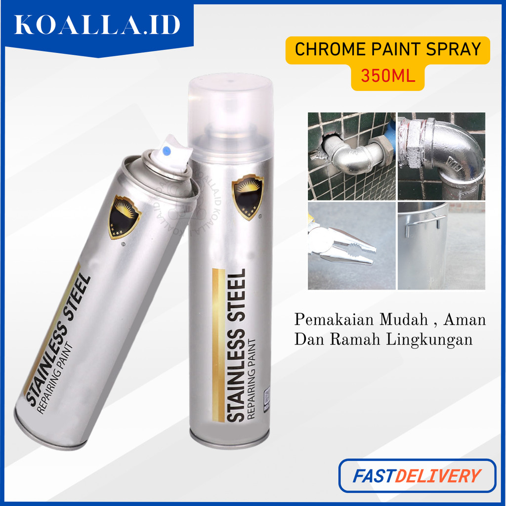Jual Cat Semprot Chrome Anti Karat Warna Stainless Chrome Paint Spray ...