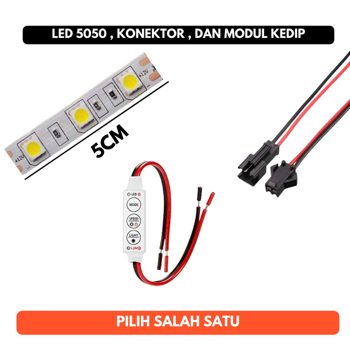 Jual Lampu 5050 3 Led Mata Variasi Putih Merah Kuning Hijau Biru 12V ...