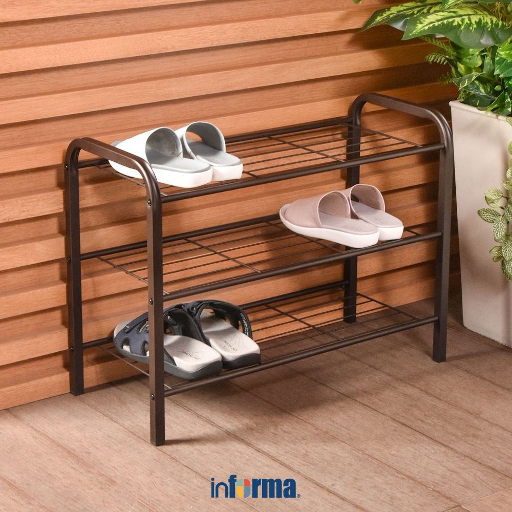Jual Informa Barton Rak Sepatu 3 Tingkat - Coklat Tua Shoe Rack ...