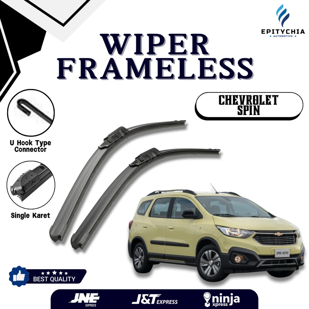 Jual Wiper Frameless Mobil Chevrolet Spin Soft single karet 1 Set (2 ...