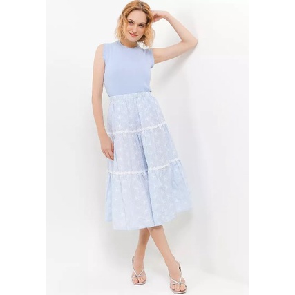 Jual CHIC SIMPLE LACE TRIMMED EMB TIER SKIRT ROK WANITA KOREA CANTIK ...