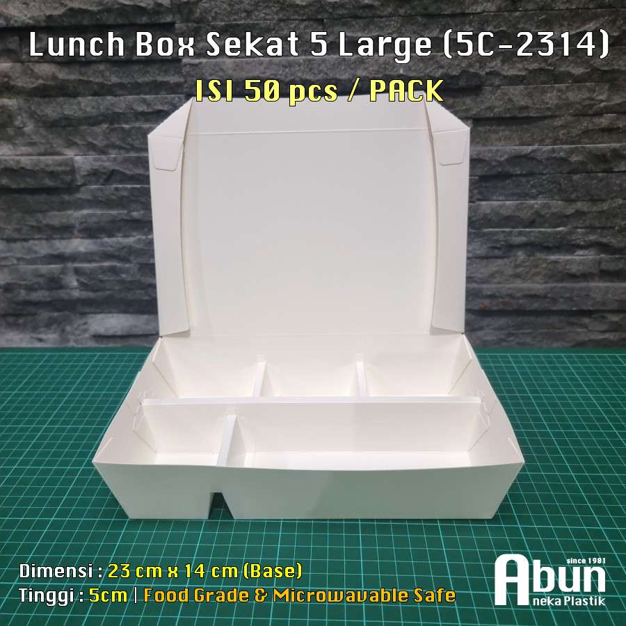 Jual Lunch Box Sekat 5 (KinPack) Isi 50pcs | Shopee Indonesia