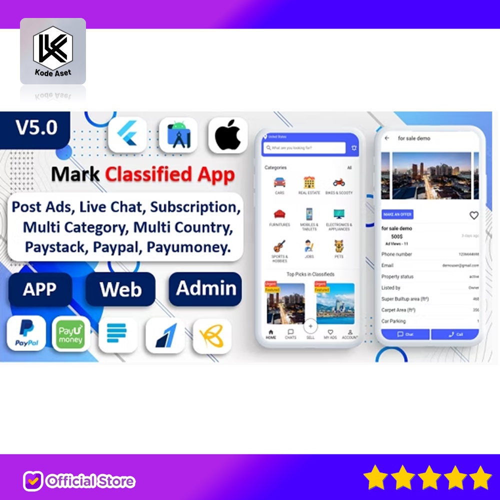 Jual SOURCE CODE APLIKASI MARK CLASSIFIED APP | CLASSIFIED APP | MULTI ...