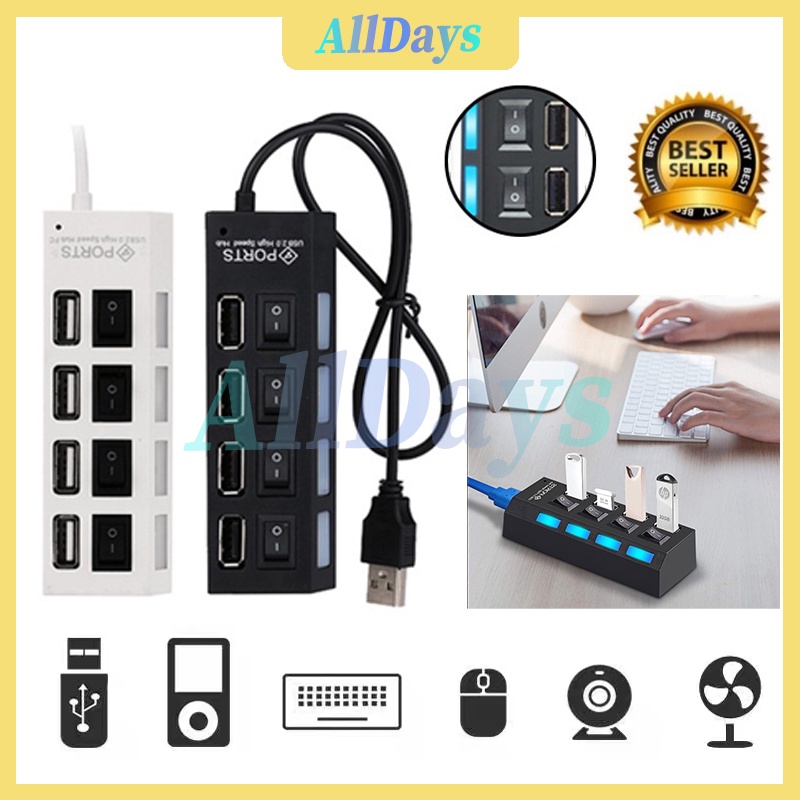 Jual USB Hub 4 Port Output On Off Saklar 4 IN 1 2.0 Colokan Konektor ...