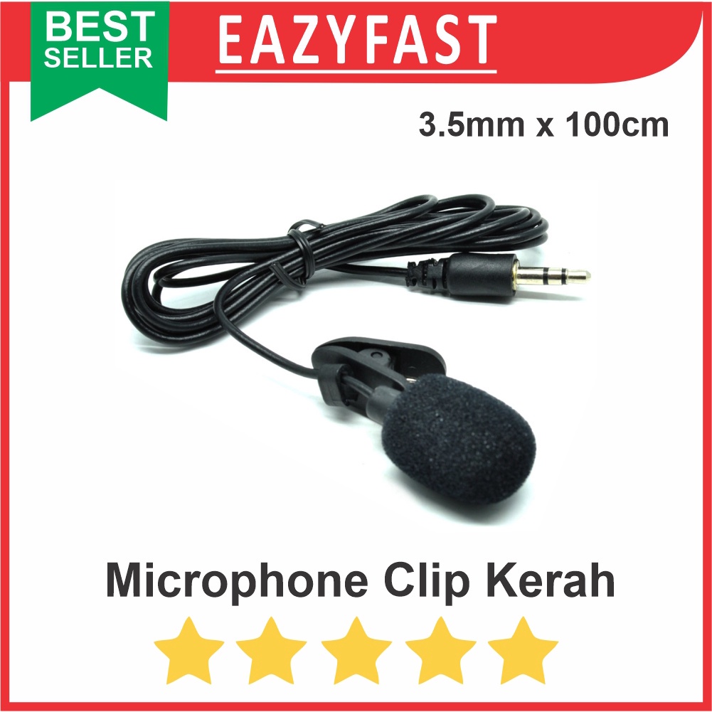 Jual Mic Kerah Kabel Collar Microphone + Clip Jepit Google Voice Laptop ...
